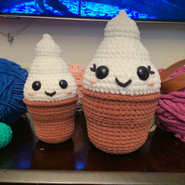 Ice Cream Cone Plush Crochet PATTERN - Amigurumi - Etsy