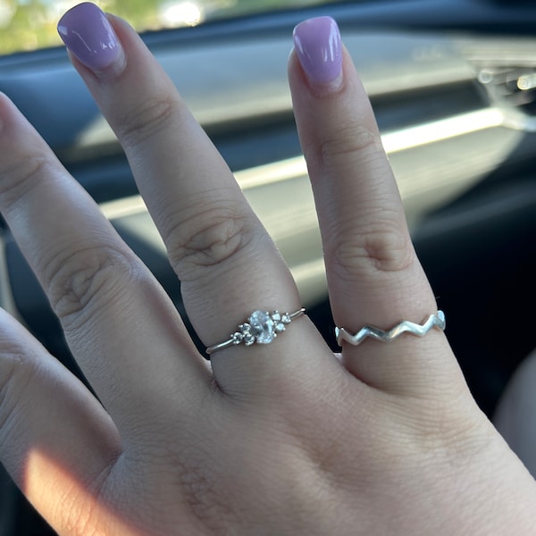 Dainty & Simple 925 Sterling Silver Promise Ring for Her, Unique Art ...