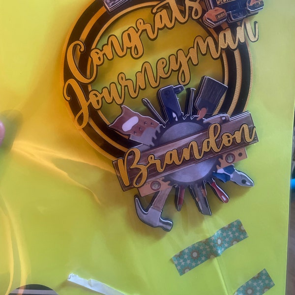 Carpenter Cake Topper, Tools and Hardware, Lumberman, Theme Cake Topper ...