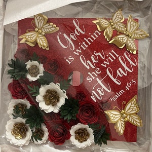 Custom Mexico Graduation Cap Topper Lo Logre Flag Floral Bling | Etsy