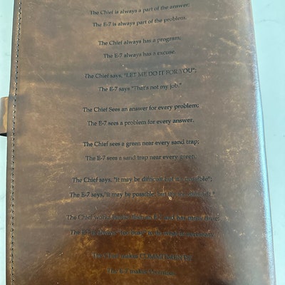 USCG Chief Charge Book With Large Anchor, CCTI, Petty Officer, Binder ...