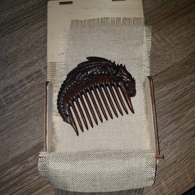 Dragon Wooden Comb, Dragon Design Comb, Wood Beard Comb, Wooden Hair ...