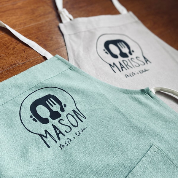 Personalized Family Aprons: Matching Cotton Aprons for Cooking & Baking ...
