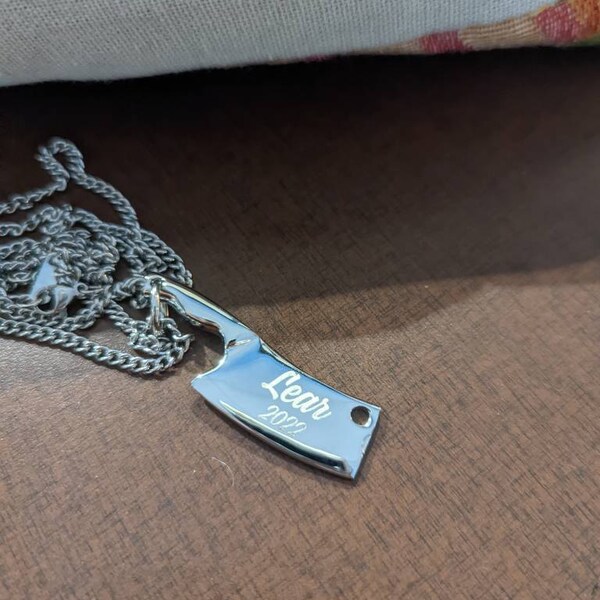 Personalized Meat Cleaver Necklace, Custom Chef Gift, Stainless Steel ...