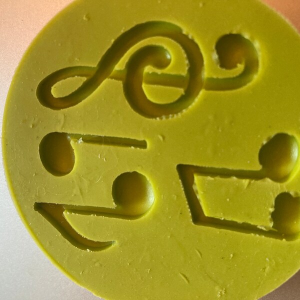Silicone Mold Music Notes Treble Whole Half Quarter Eight Note Used ...