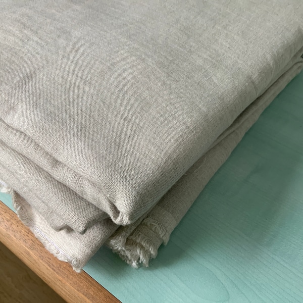Natural Linen Fabric / 100% Soft Washed Flax by Yard or Meter for Dress ...