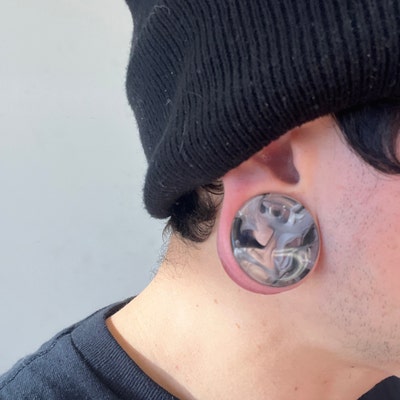 Tunnel Plugspink&white/mattplugs Custom/plugs Smoke/plugs Resin - Etsy