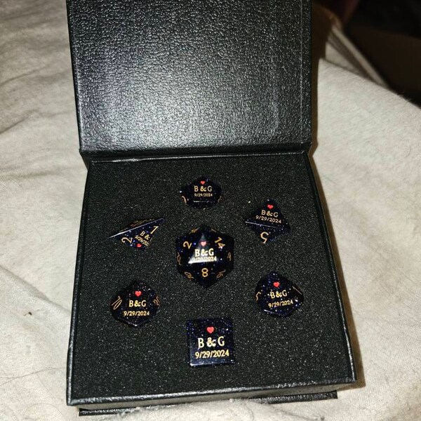 Stained DND Dice Set, Rainbow Glass Sharp Edge D&D Dice Set, Dungeons ...