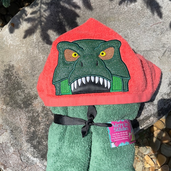 T-rex Hooded Towel, T-rex Towel, Dinosaur Towel, Dino Hooded Towel ...