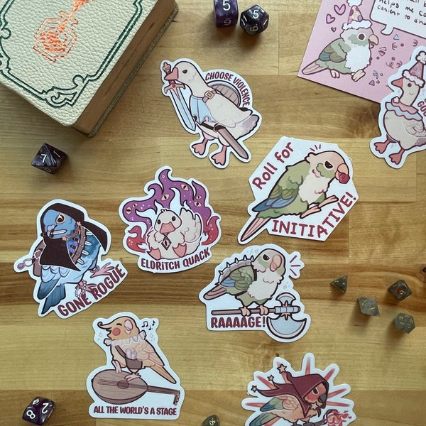 Dnd Class Bird Stickers / Dnd5e Sticker / Pathfinder Sticker / TTRPG ...