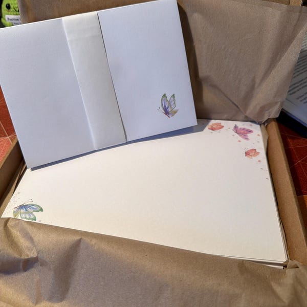 Writing Set With Envelopes, Bees, Butterflies and Ladybirds, Letter ...