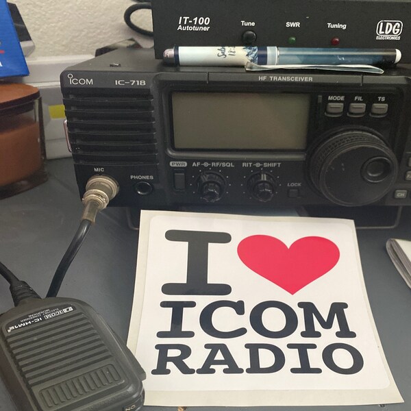 I Love Icom Radio Amateur Radio Decal - Bumper Sticker Radio Ham - I ...
