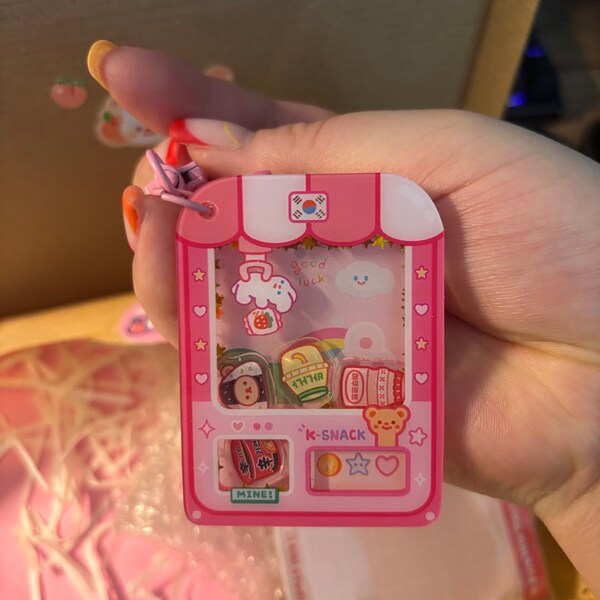 K-snack Claw Machine Shaker Keyring Korean Keychain, Charms, Kawaii ...