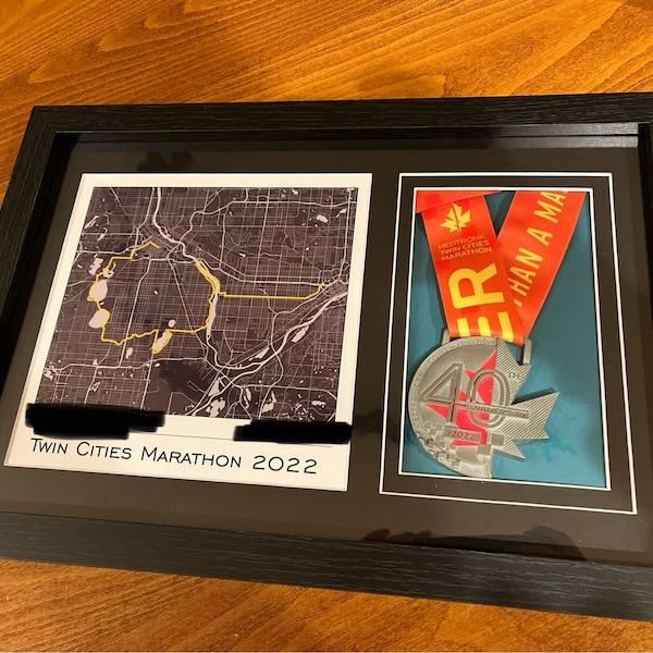 Any Marathon Running Map, Photo & Medal Display Frame : Gift for ...