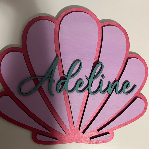Personalized Seashell Name Sign - Under the Sea Wooden Sign - Ocean ...