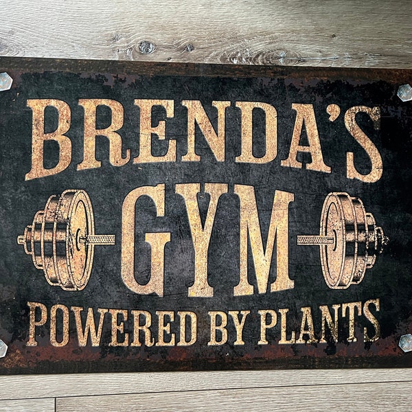 Personalized Gym Sign, Custom Home Gym Decor, Fitness Wall Art ...