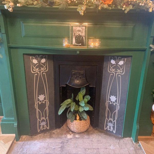 Hand Painted Tile Panel Set. 10 6x6 Yellow Base Colour Fireplace Tiles ...