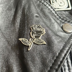 Black Rose Pin - Etsy