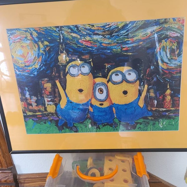 Minions Starry Night Canvas Print: Despicable Me Inspired Nursery Decor ...