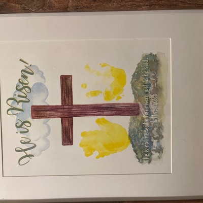 PRINTABLE Easter Handprint Art Craft for Kids, He is Risen Keepsake Art ...
