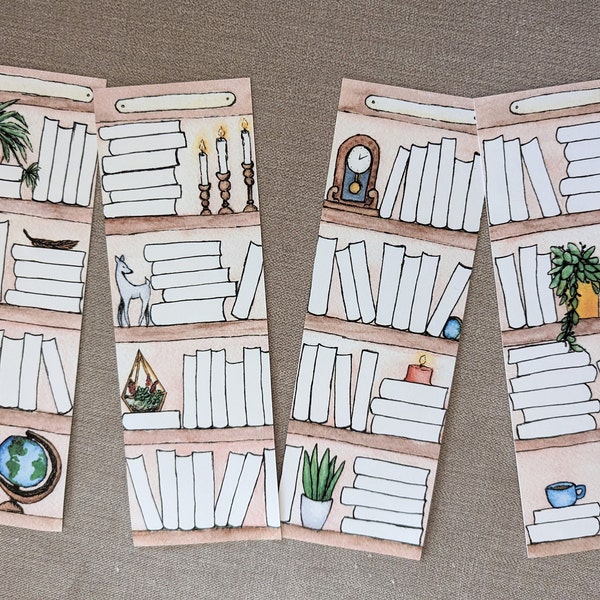 Bookshelf Bookmark Tracker, Reading Tracker Bookmark, Cozy Bookmark ...