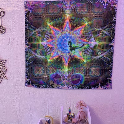 Bohemian Wall Tapestry Psychedelic Acid Tapestry Mushroom Trippy ...