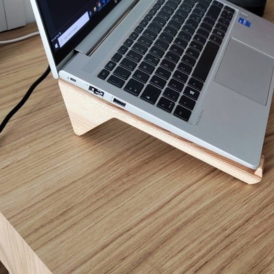 Wood Laptop Stand for Desk, Wooden Laptop Stand Macbook, Wood Stand ...