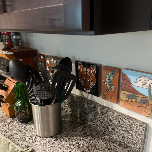 Hand Glazed Tile Arabesque Quetzal Mural - Etsy