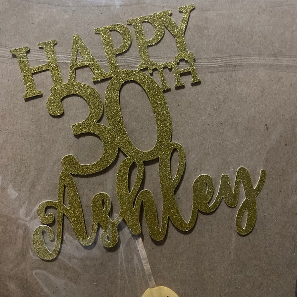 Custom 30th Birthday Cake Topper: Cardstock Party Decor - Etsy