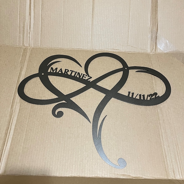 Personalized Infinity Heart Metal Sign | Infinity Sign | Custom Family ...