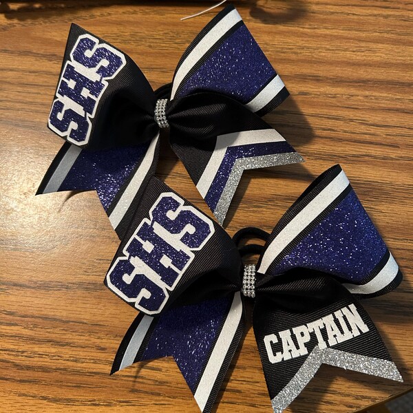 Custom Cheer Bow - Custom Letter / Mascot or Letters (CHS BHS Etc) W ...