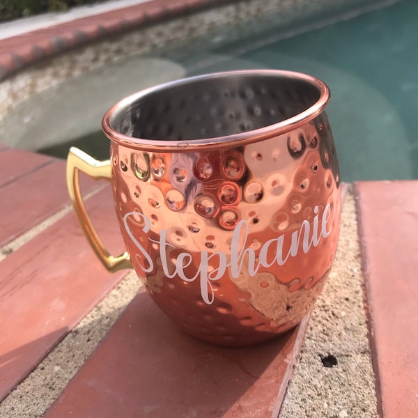 Personalized Moscow Mule Mug | Custom Hammered Copper Mug | Customized ...