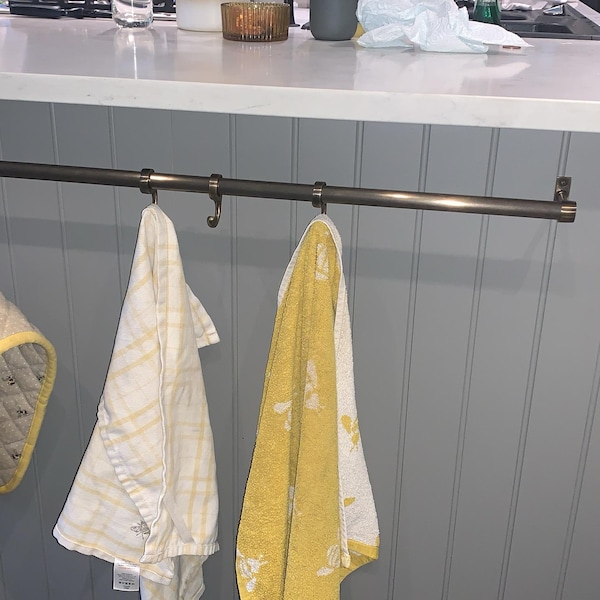 Aged Brass Hanging Rail – Kitchen Utensil, Towel, Wardrobe - Etsy