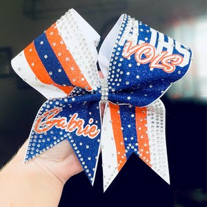 Custom College Cheer Bows Designed in Your Team Colors. Writing on ...
