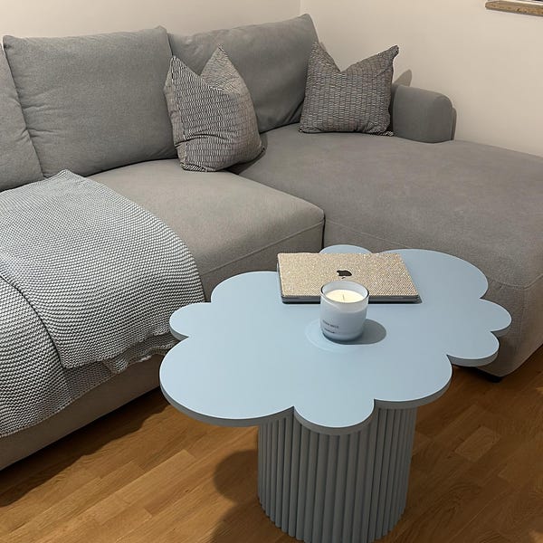 Coffee Table Funky Table Fluted Legs Table Cloud-shaped Table Colorful ...