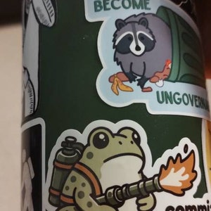 Commit Arson Cute Frog Sticker Laptop Sticker Water Bottle Sticker ...