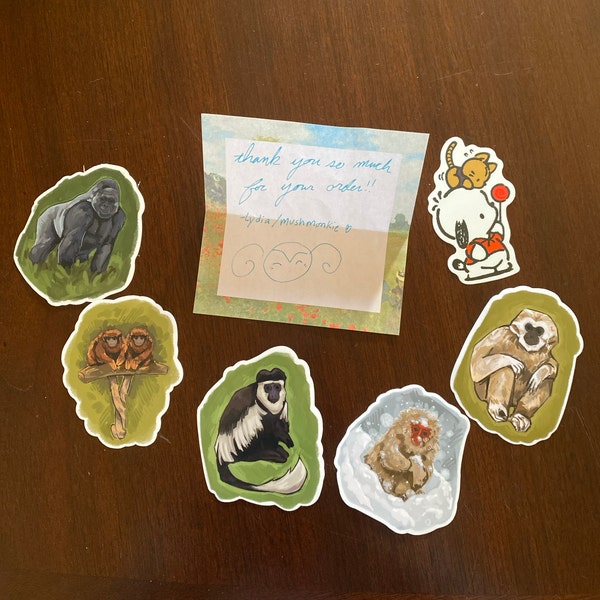 Primate Species Sticker / Vinyl Sticker / Laptop Sticker / Monkey ...