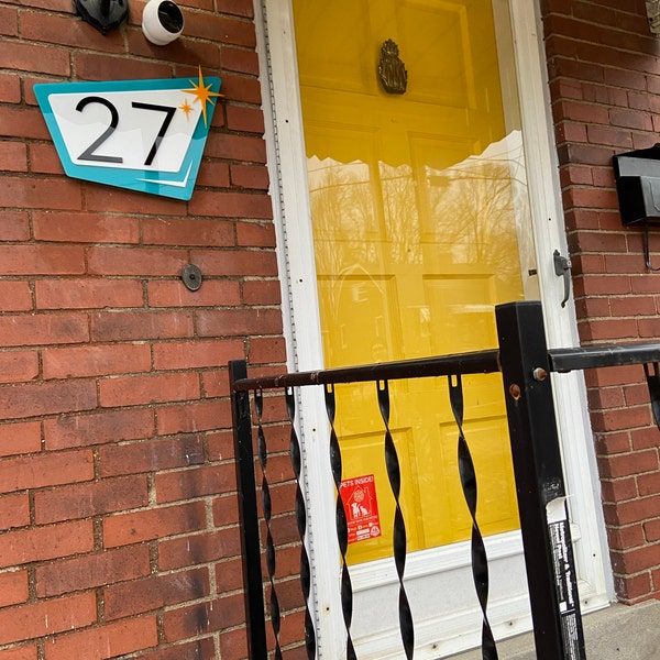 Mid Century Modern "starlite" Address Sign: Retro House Numbers - Etsy