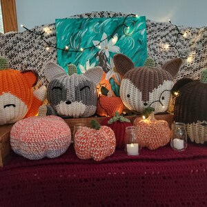 CROCHET PATTERN Bundle X Woodland Critter Pumpkins, English PDF ...