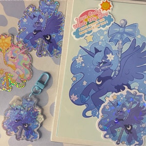 3 X 3 Carousel MLP Celestia and Luna Holographic Vinyl Stickers - Etsy
