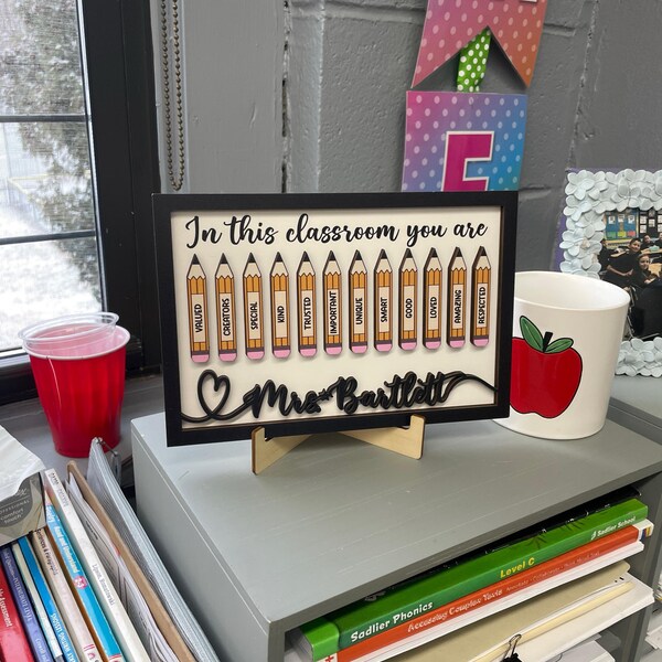 Custom Teacher Sticky Note Holder, End of Year Teacher Gift, Teacher ...