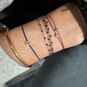 String Bracelet With Diamond 18k Gold, Diamond Bracelet, Friendship ...