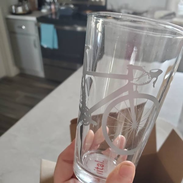 Bike Pint Glasses Pint Screen Printed Bicycle Glassware- SET of 2 - Etsy