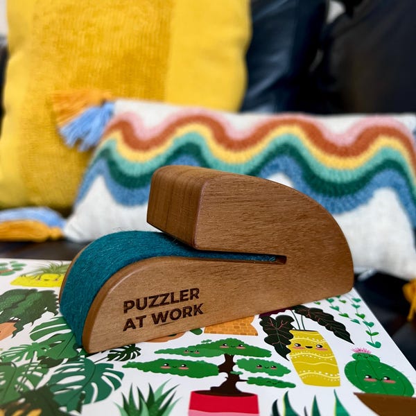 Personalized Walnut Jigsaw Puzzle Box Lid Stand: Wool Felt Inlay ...