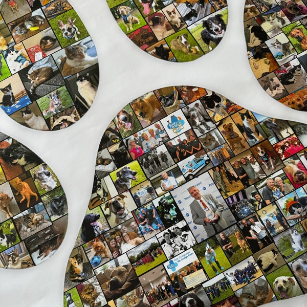 Pet Paw Photo Collage Print, Dog Paw Print Photo Canvas, Cat Photo ...