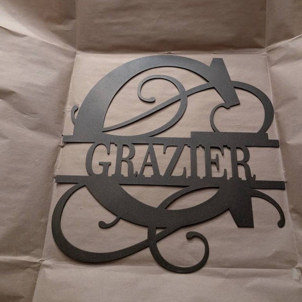 Personalized Family Name Metal Sign, Last Name Sign, Metal Monogram ...