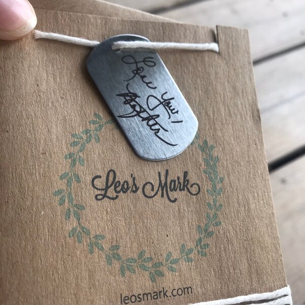 Handwriting Keychain or Necklace Handwritten or Font Engraved Signature ...