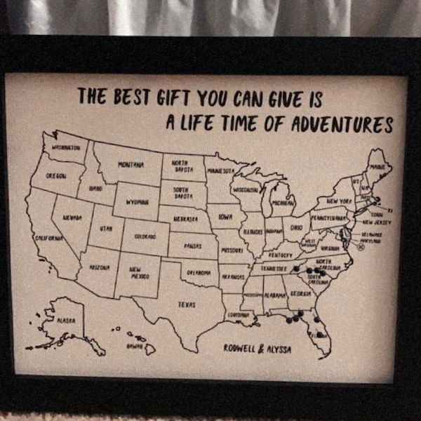 DIY Kit Push Pin Map, US Map With Push Pins, Travel Map Tracker, United ...