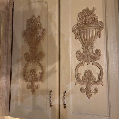 Ornate Wooden Scrollwork Applique for Home Decoration, Unpainted ...