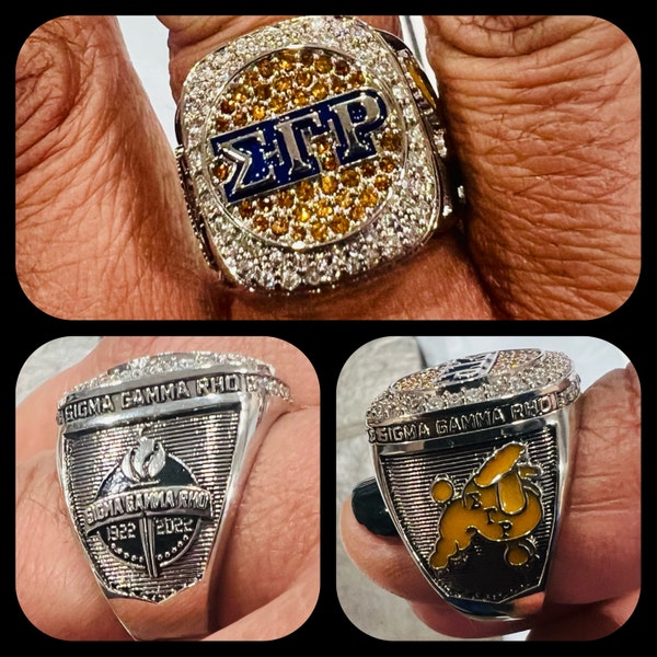 Phi Beta Sigma Fraternity Ring Blue Stones (ΦΒΣ) - Shine Series - Etsy